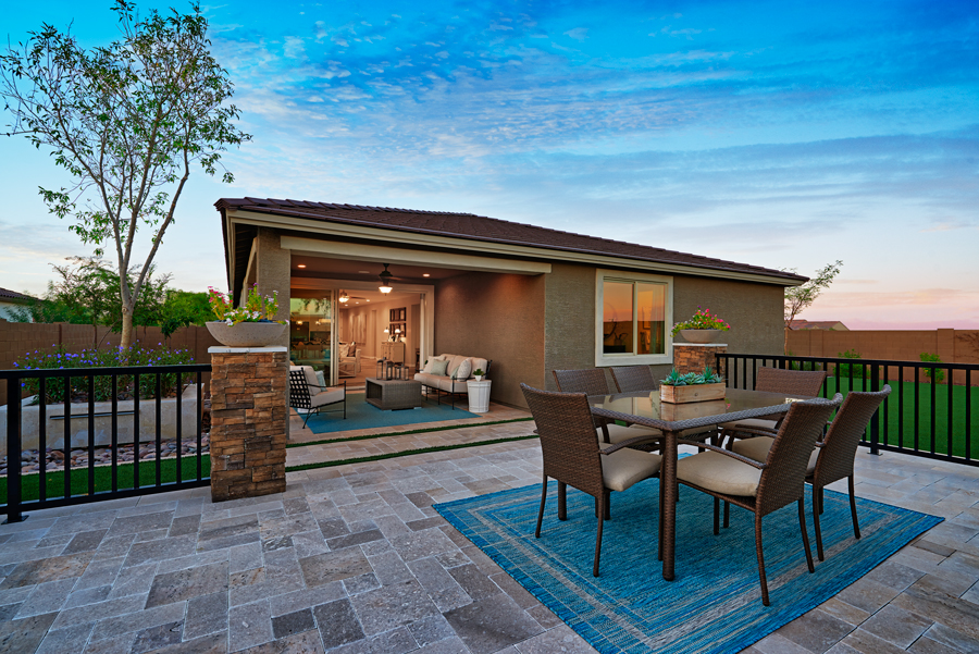 Patio of the Raleigh plan in Desert Oasis in PHX
